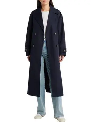 Mango MANGO Angela Water Repellent Trench Coat Dark Navy