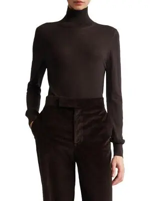 Partow Susan Turtleneck Virgin Wool Sweater - Espresso