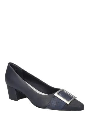EASY WORKS BY EASY STREET EASY STREET Cider Pointed Toe Pump Navy Matte