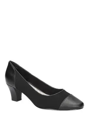 EASY WORKS BY EASY STREET Wes Cap Toe Pumps - Black Lamy