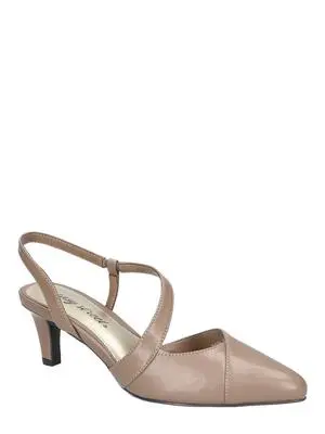 EASY WORKS BY EASY STREET EASY STREET Emerald Slingback Pumps Taupe