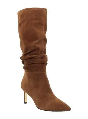 Dune London Slouch Knee High Boots - Dark Tan
