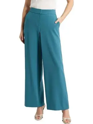 TAHARI ASL Wide Leg Trousers - Eucalyptus