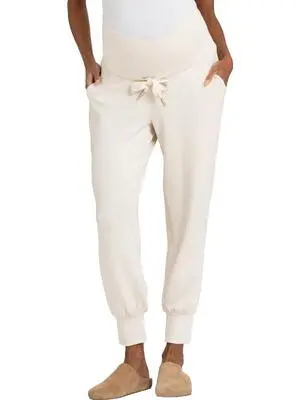 Seraphine Over-The-Bump Maternity Joggers Open White