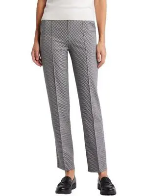 Hue Hue Pintuck Pull-On Pants Grey Geo