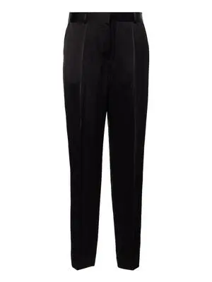 TOTEME High-rise Satin Straight Leg Trousers - Black