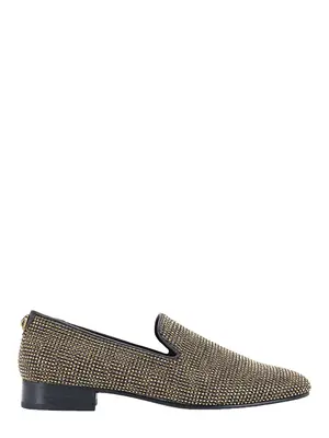 Kurt Geiger Ace Crystal-embellished Woven Loafers - Gold