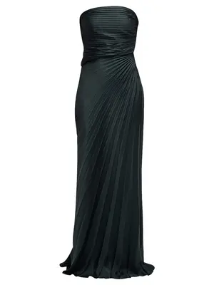 A.L.C. Bianca Pleated Strapless Gown Forest