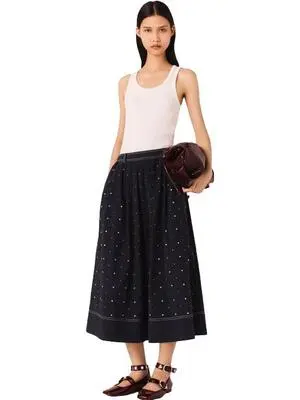 Maje Rib Knit Tank Top With Clover Patch White