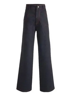 JENDUE Davidson Cross Line Pants - Deep Blue