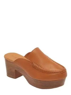 CHOCOLAT BLU Gemm Platform Loafer Mule - Cognac Leather