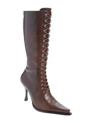 Jeffrey Campbell Lani Lace-up Leather Boots - Brown