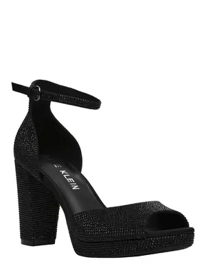 Anne Klein Vista Platform Sandals - Black Crystal