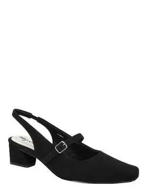 EASY WORKS BY EASY STREET Cameo Slingback Pumps - Black Lamy