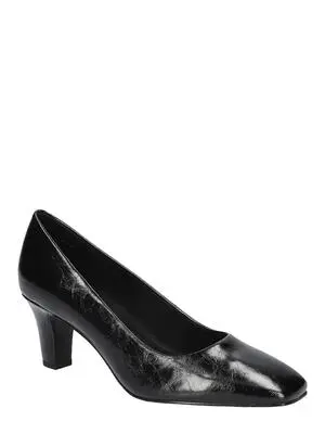 EASY WORKS BY EASY STREET Poet Pump - Black Crinkled Patent