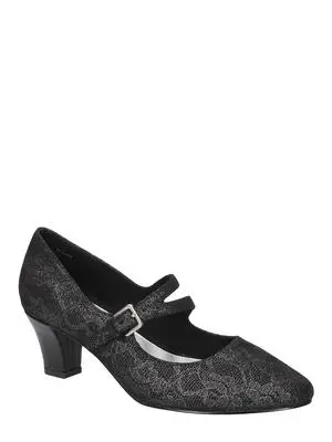 EASY WORKS BY EASY STREET Meryl Mary Jane Pump - Black Lace