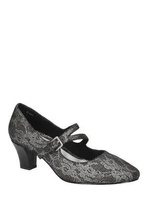 EASY WORKS BY EASY STREET Meryl Mary Jane Pump - Silver Lace