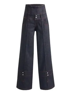 JENDUE Harvey Corset Pants - Deep Blue