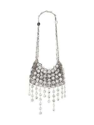 Rabanne Embellished Fringe Handbag Silver