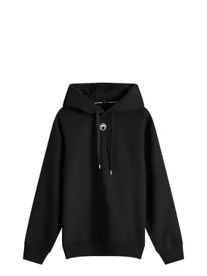 MARINE SERRE Moon Logo Fleece Hoodie - Black
