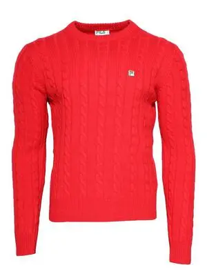 FILA+ Cable Knit Crewneck Sweater - Brightest Red