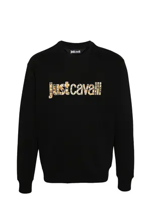 Just Cavalli Logo-print Cotton Sweatshirt - Black