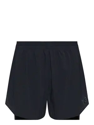 Y3 Logo-print Track Shorts - Black
