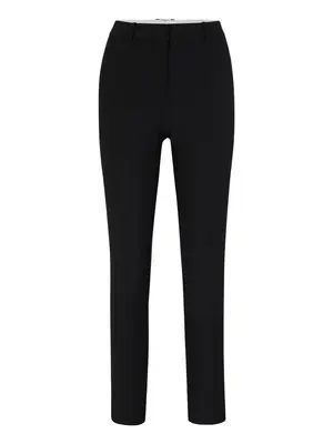 BOSS Virgin Wool Cropped Trousers - Black