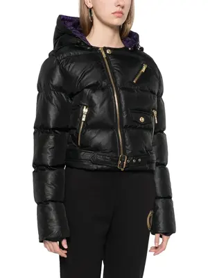Just Cavalli Biker Puffer Jacket - Black
