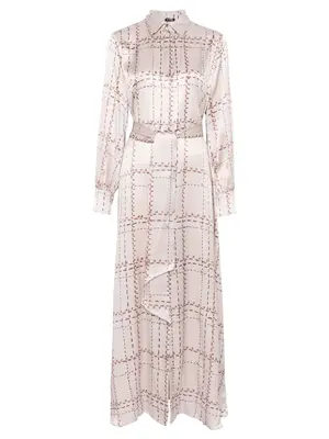 Kiton Printed Silk Shirt Dress - Pink
