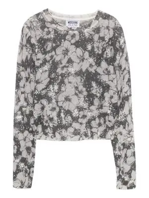 MOSCHINO JEANS Floral-jacquard Sweater - Grey