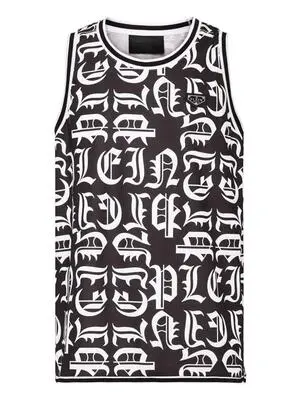 Philipp Plein Gothic Plein Jersey Tank Top - Black