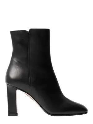 AQUAZZURA Sellier 85 Leather Ankle Boots - Black