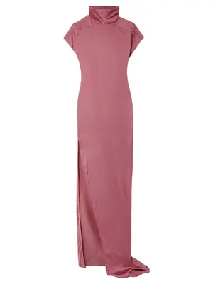 Rick Owens Edfu Turtleneck Charmeuse Maxi Dress - Pink