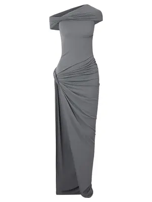 Rick Owens Lola Off-the-shoulder Twisted Maxi Dress - Gray