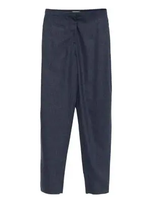 Emporio Armani Mélange-effect Trousers - Blue