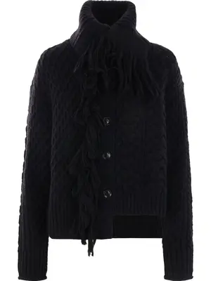 Y’s Cable-knit Cardigan - Black