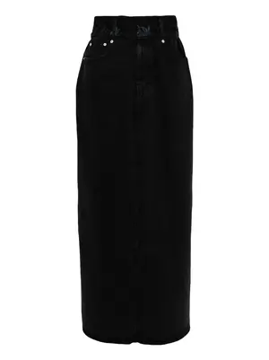 ALAINPAUL Front-slit Denim Maxi Skirt - Black