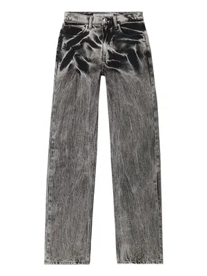 Alexander Wang Embroidered Logo Straight-leg Jeans - Black