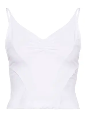 ALAINPAUL V-neck Crop Top - White