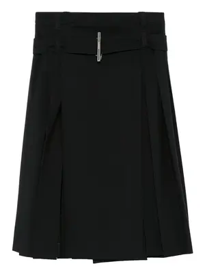 Alexander McQueen Pleated Midi Skirt - Black