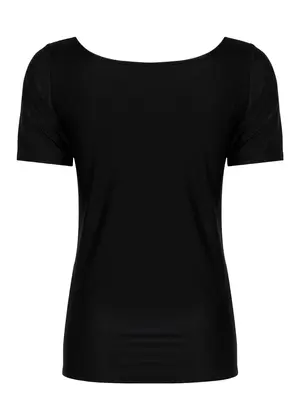 ALAINPAUL Logo-embroidered Boat-neck T-shirt - Black