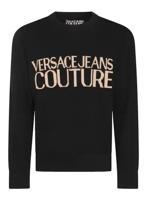 Versace Logo-jacquard Jumper - Black