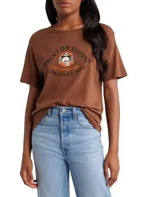 Brixton Potion Cotton Graphic T-shirt - Pinecone Brown