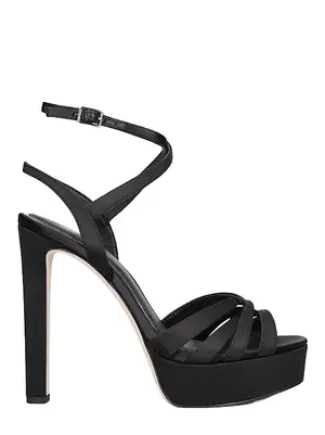 Paige Charlee Strappy Satin Sandals - Black