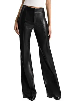 Alice + Olivia Dylan High-waist Wide-leg Pants - Black Vegan Leather