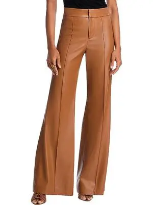 Alice + Olivia Dylan High-Waist Wide-Leg Pants Camel