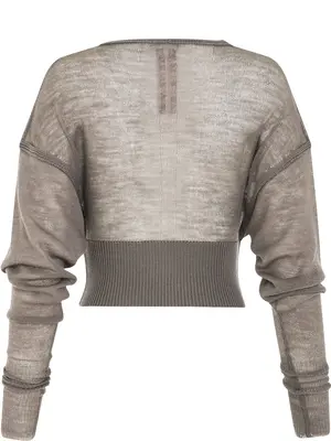 Rick Owens Cropped Virgin Wool Jumper - Grey