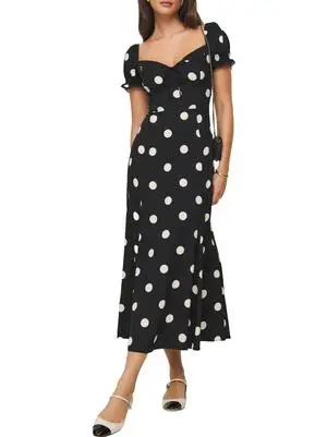 REFORMATION Shyla Midi Dress - Moon Dot