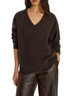 REFORMATION Jadey Oversized Cashmere Sweater - Compost